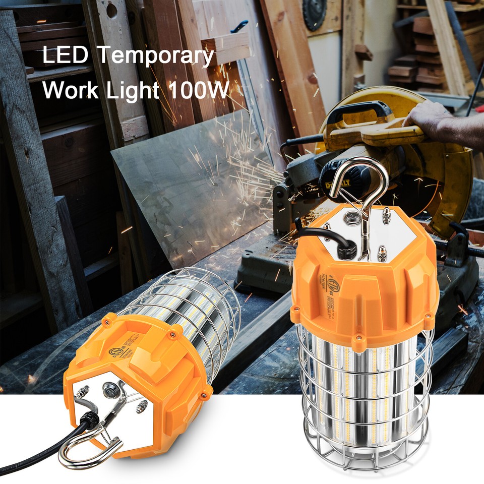 100W Hanging LED Temporary Work Light 14500LM High Bay Basement Tunnel ...