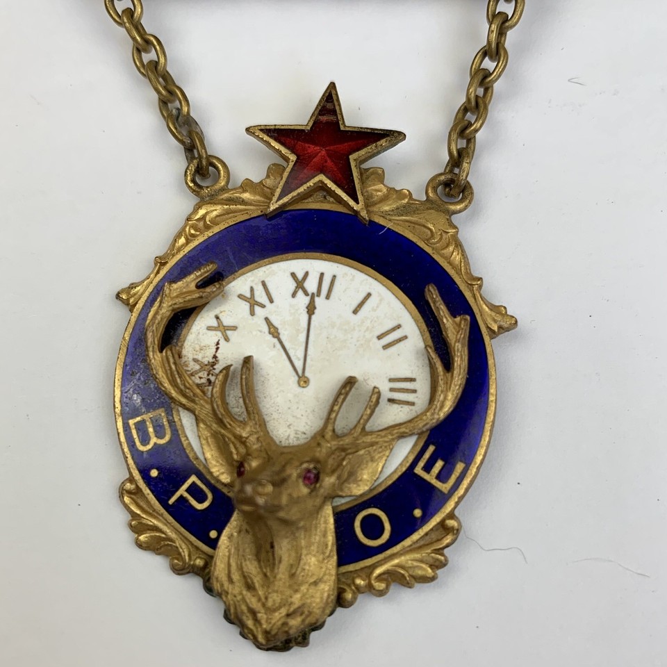 Vintage BPOE Elks Fraternal Medallion Clock Star OLD Newport News 315 ...