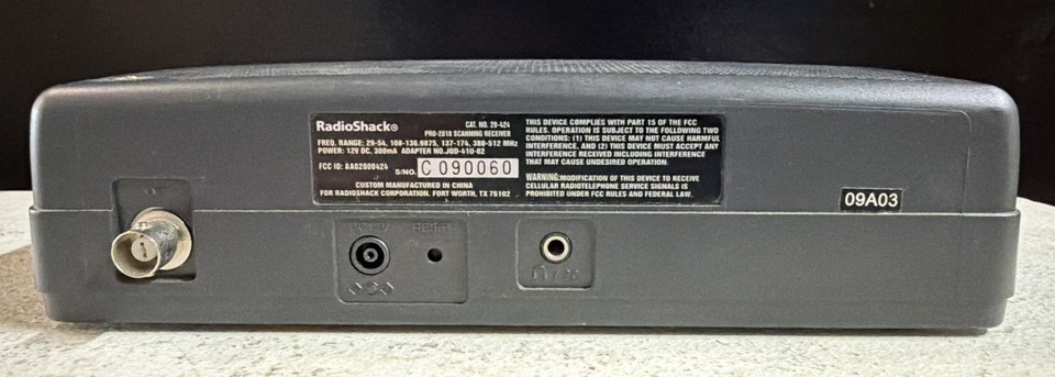 Radio Shack Pro-2018 Police Fire Weather Alert Ham Scanner #20-424 NO ...
