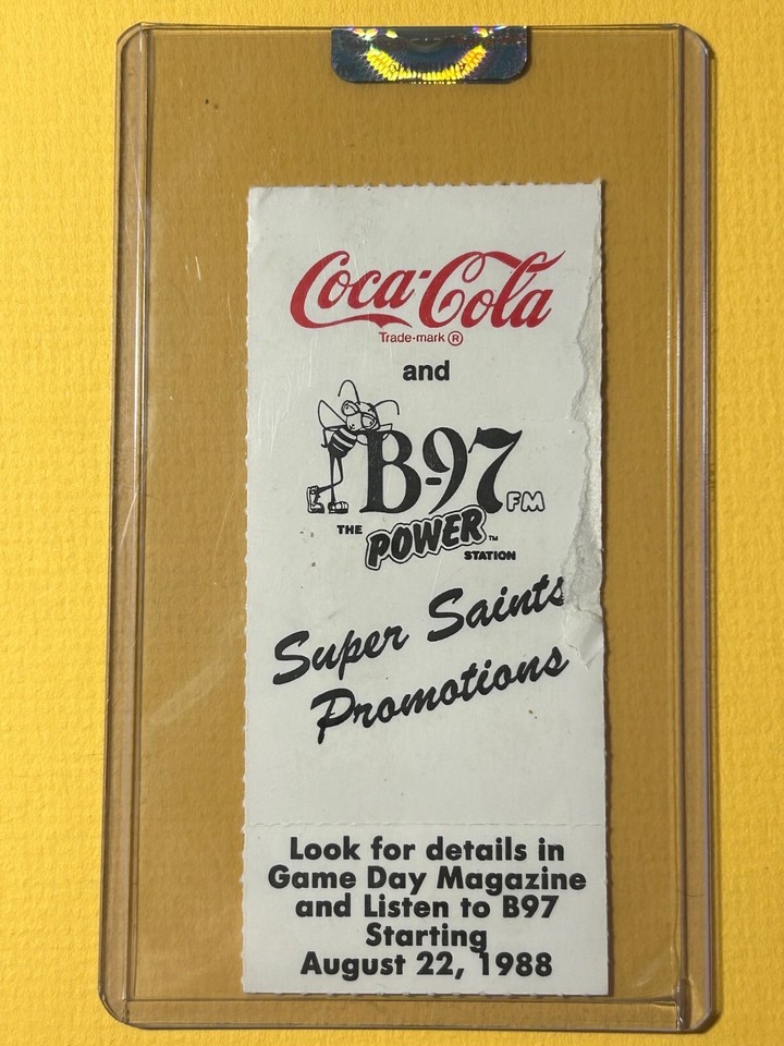 1988 NFL SAINTS VS LOS ANGELES RAIDERS TIM BROWN HOF ROOKIE YEAR TICKET ...