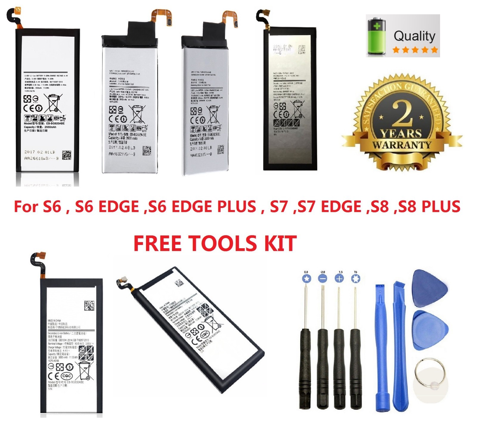 OEM SPEC Battery Replacement For Samsung Galaxy Original Note S4 S5 S6 ...