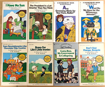 Lot of 8 Vintage Doonesbury Comic Books G.B. Trudeau Paperbacks 1970 ...
