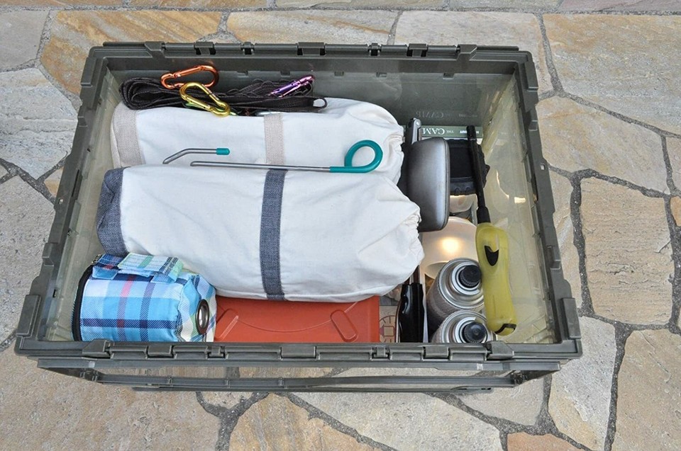 TRUSCO Danboard Folding Container Strage Box Case 51.3L With lock＆lid ...