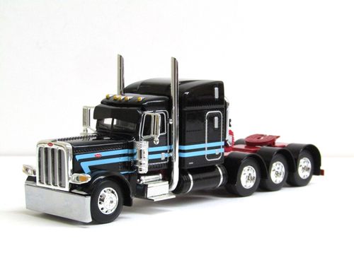DCP black blue stripes Peterbilt 389 63" sleeper 4 axle tractor 1/64 ...