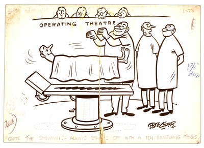 Philip Millar "Surgeon Magician funny Cartoon" original artwork medical ...