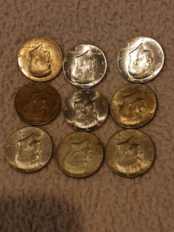 Lot of 9 Kennedy 1967 Half Dollars Dollar JFK Coin Exact Coins Shown | eBay