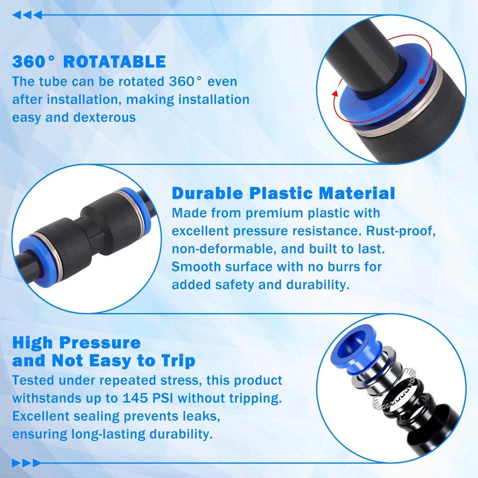 94 Pcs Quick Connect Air Line Fittings Kit Pneumatic Push Lock & NPT ...