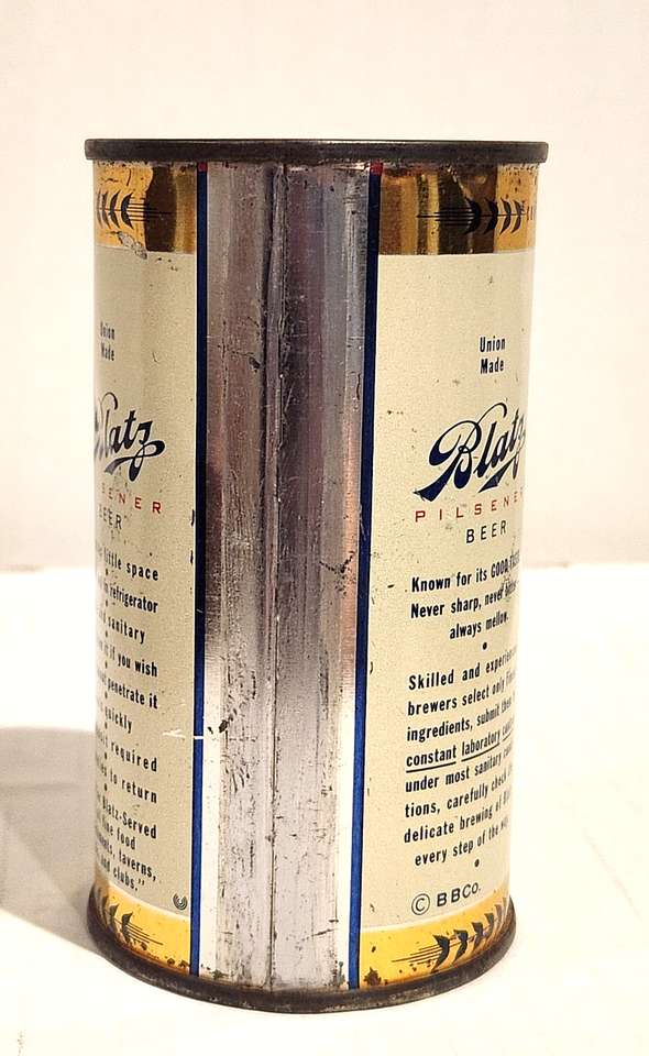 Blatz Beer Milwaukee's first bottled beer 12oz flat-top beer can circa ...