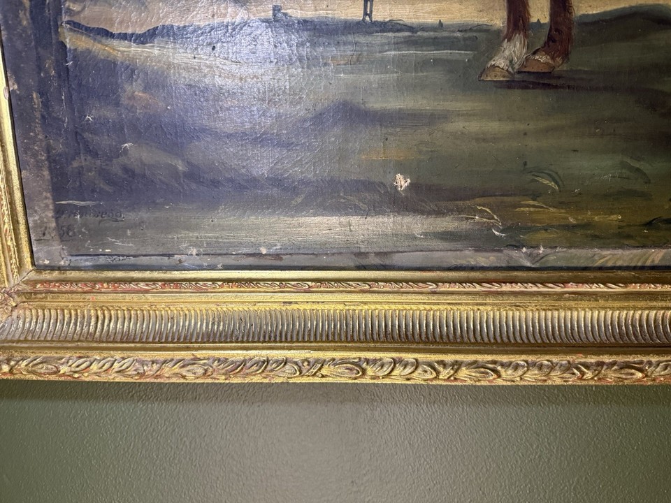 Large Antique Signed And Dated 1858 Horse Portrait Oil Painting | eBay