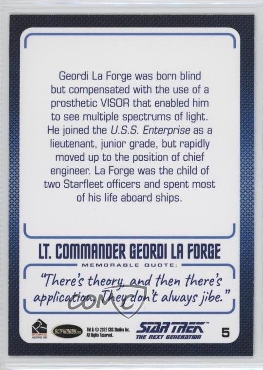 2022 Geordi LaForge Lt Commander La Forge (We're all smiles down here ...