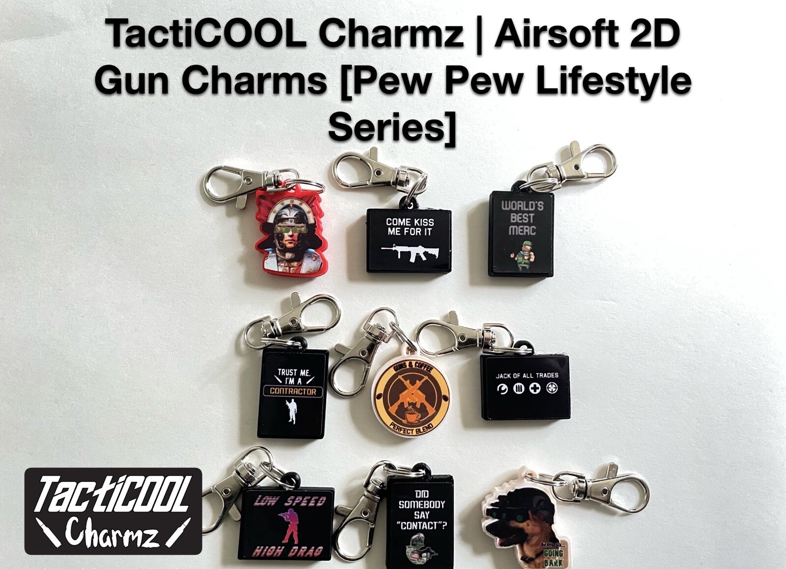 TactiCOOL Charmz | Airsoft 2D Gun Charms [Pew Pew Lifestyle Series] (2 ...