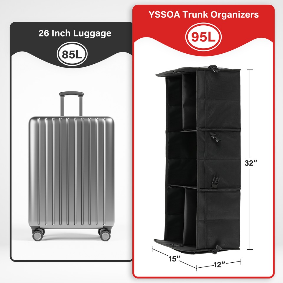 Car Trunk Organizer Multi Compartments Collapsible Trunk Storage ...