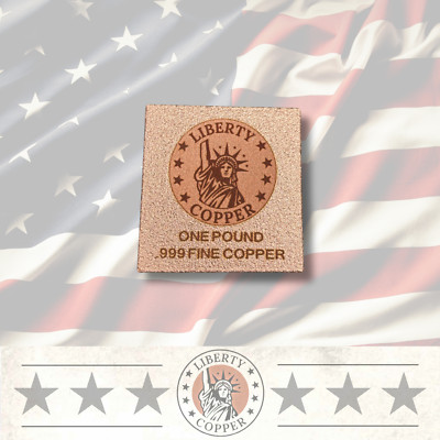 one Pound Liberty Copper 1 lb. Copper Bullion Bar .999 Fine Ingot ...
