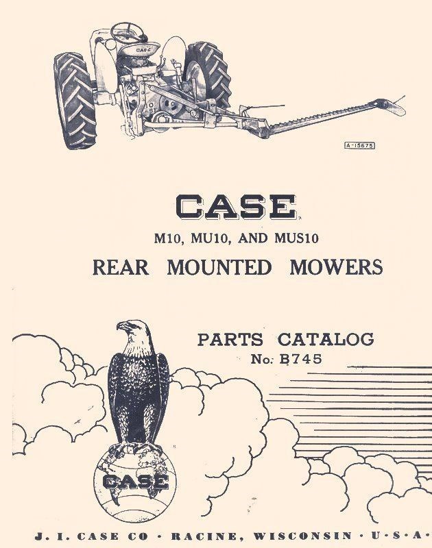 Case M10 MU10 MUS10 Mower Parts Manual 311 310 400 410 401 411 SC DC ...
