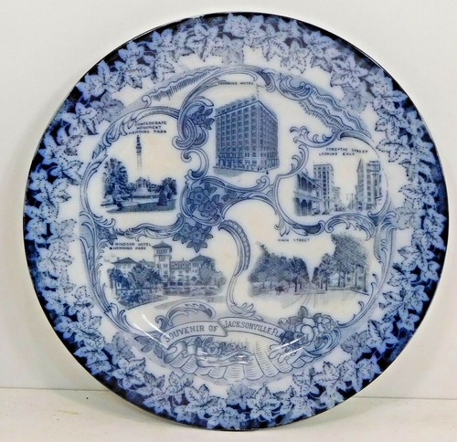 FLO-BLUE SOUVENIR PLATE - 5 SCENES - WINDSOR & SEMINOLE HOTEL ...