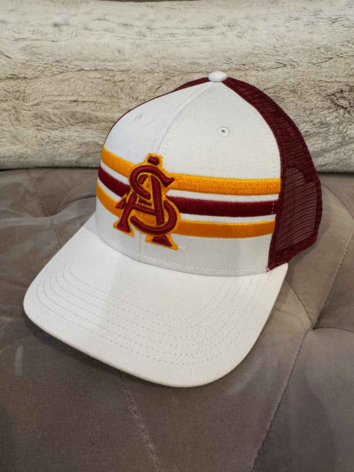 Arizona State Sun Devils ASU White Stripes Snapback Trucker Hat Cap NEW