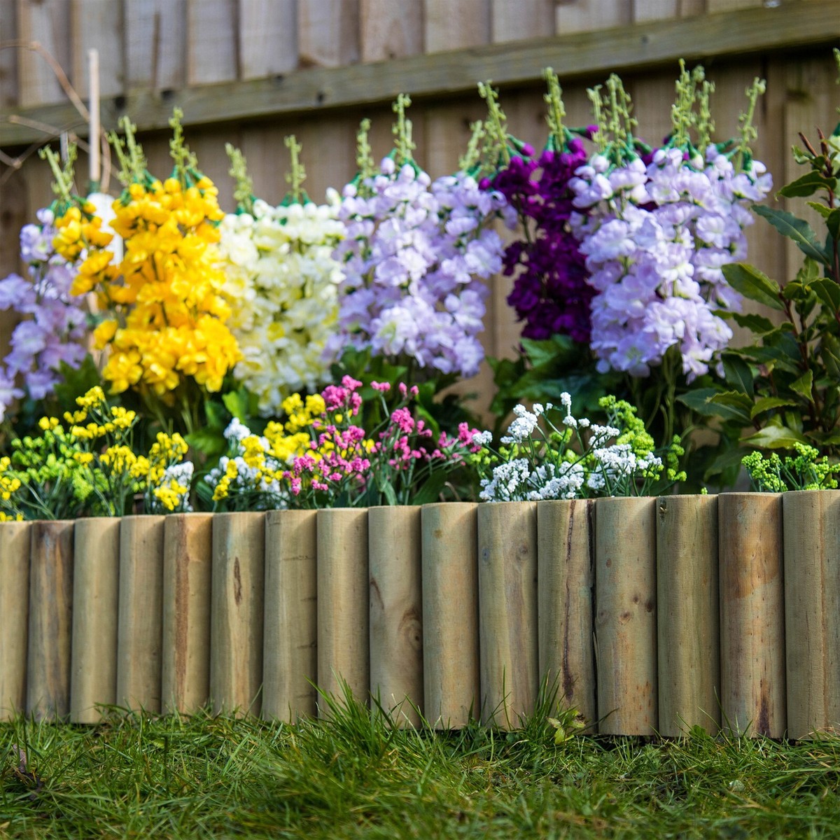 Garden Wood Log Borders Border Roll 1.8m X 15cm Fencing, Garden