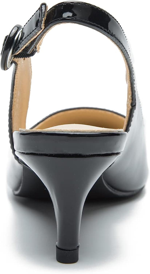 Fereshte Women's Slingback Low Kitten Heels Pumps Closed Toe Dress ...