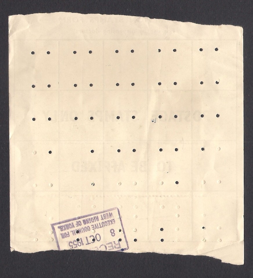 GB 1955 NHS Prescription Form Part Postage Stamps Fiscal Revenue 8x ...