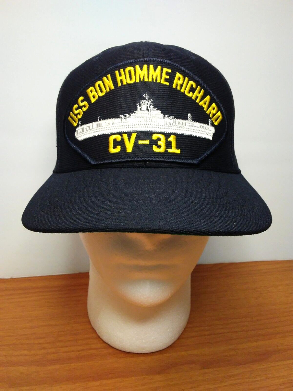 US Navy USS Bon Homme Richard CV-31 Hat Cap Dark Blue… - Gem