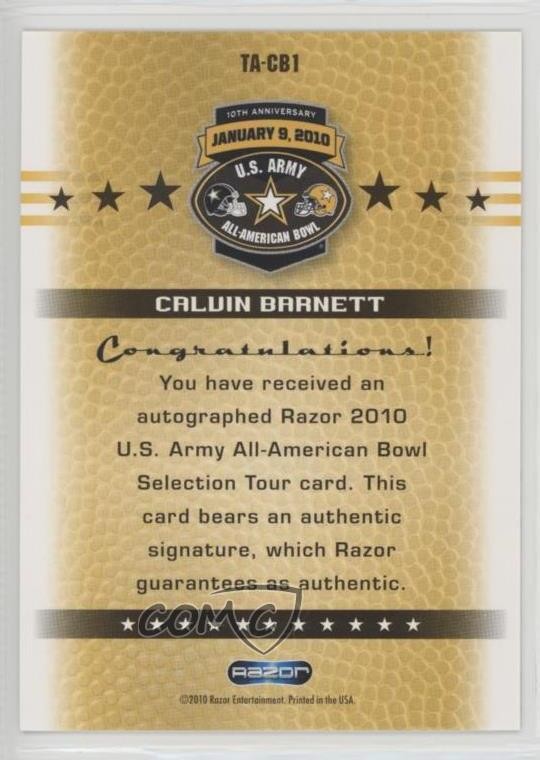 2010 Razor US Army All-American Bowl Selection Tour Blue /5 Calvin ...