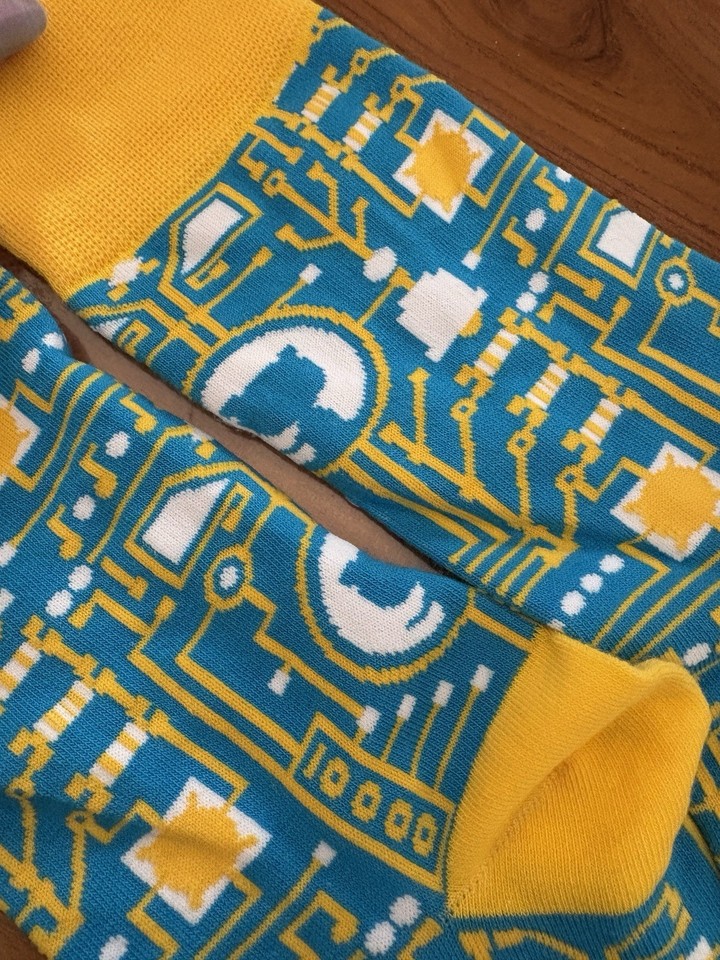 Socks - GitHub Logo Computer Circuit Theme - BRAND NEW Yellow blue one size | eBay