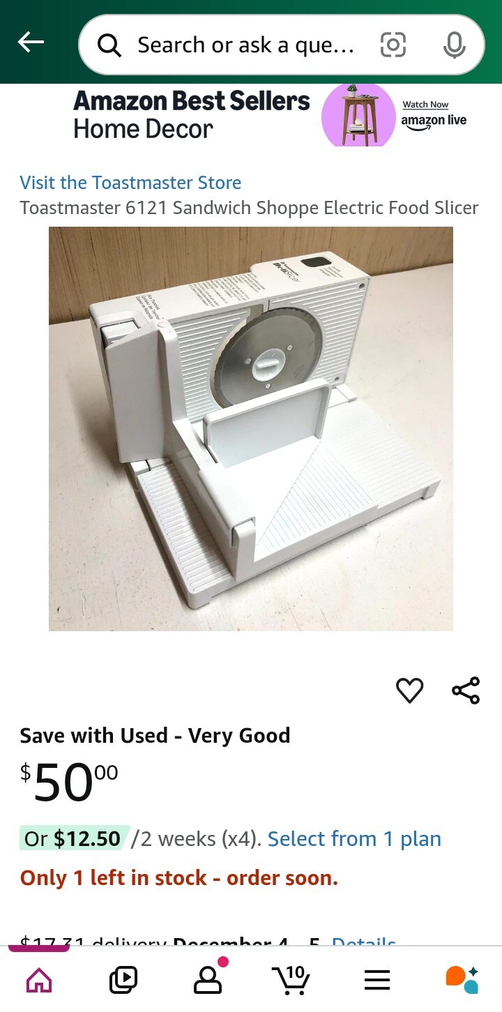 Toast Master 6121 Food Slicer | eBay