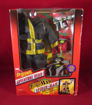 Rare 2001 Toy Biz Marvel SPIDER-MAN Adventure Hero FIREMAN Figure BOXED ...