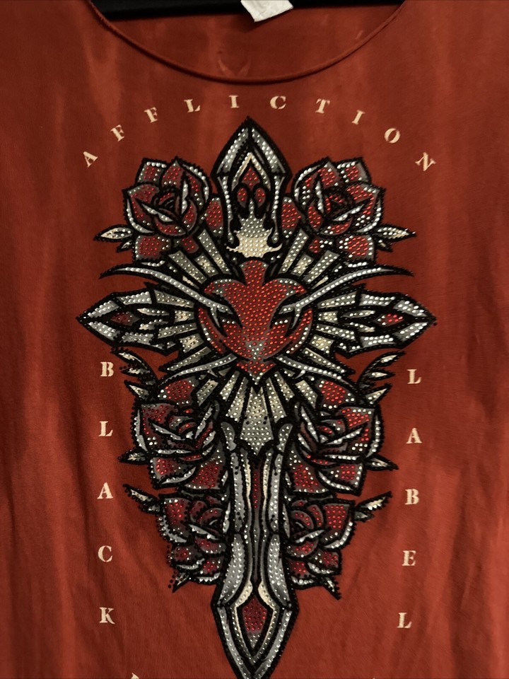 affliction black label shirt womens medium | eBay