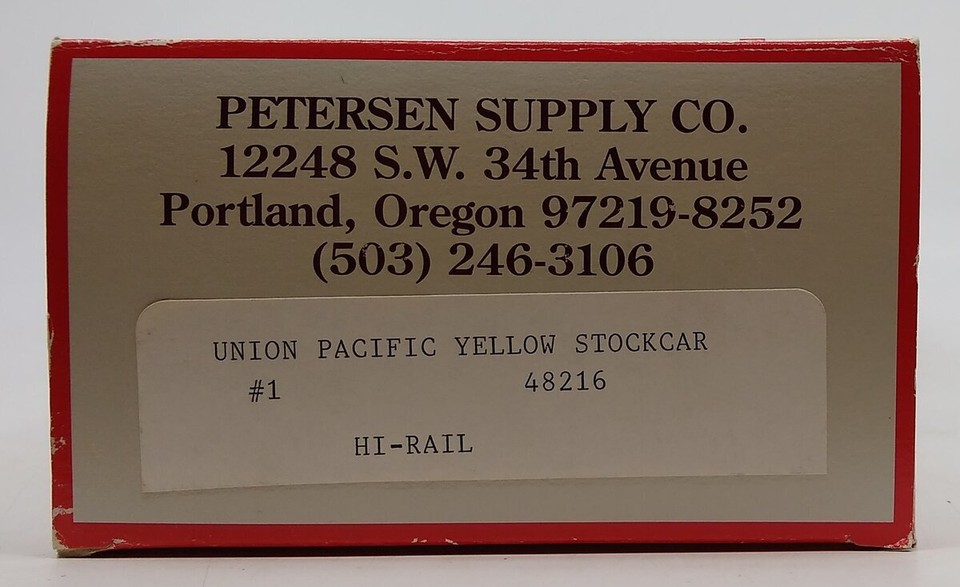 Petersen #1 O Union Pacific Yellow Stockcar #48216 LN/Box | eBay