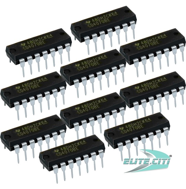 10 PCS Texas Instruments CD4070BE, IC GATE, QUAD XOR GATE, 2I/P, DIP-14 ...