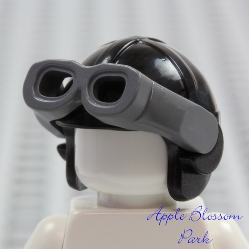 NEW Lego Minifig Black PILOT HELMET - Cap Hat w/Dark Bluish Gray ...