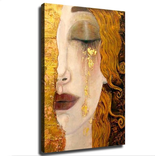 Gustav Klimt Golden Tears Oil Painting Poster Canvas Print Wall Art ...