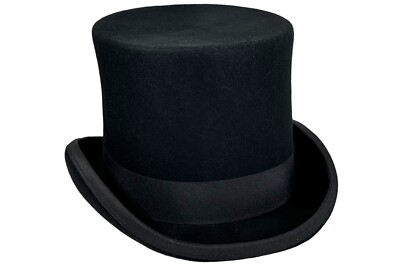 Vintage Wool Victorian Steampunk Mad Hatter Top Hat Magic Hat Gentlemen ...