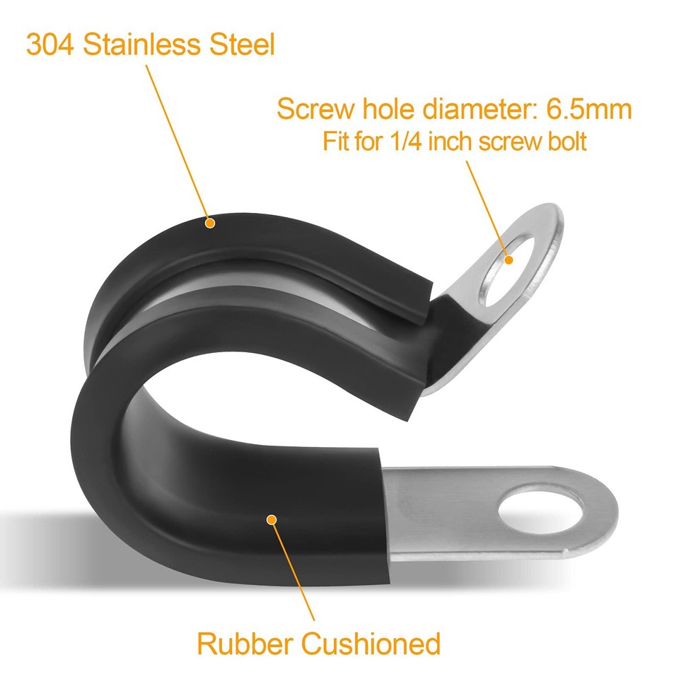 Cable Clamps Assortment Kit,50pcs Rubber Cushion Insulated Clamp ...