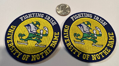(2)-University of Notre Dame Fighting Irish VINTAGE Embroidered IRON ON ...