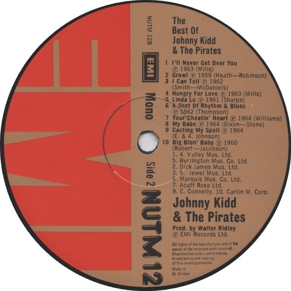 JOHNNY KIDD AND THE PIRATES The Best Of Vinyl Record Album LP EMI 1977 ...