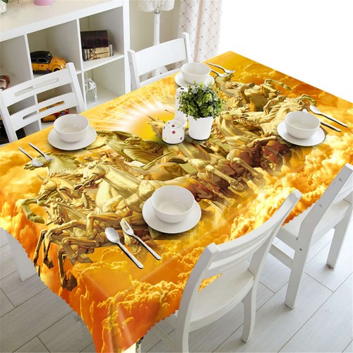 Light Horse 3D Tablecloth Table cover Cloth Rectangle Wedding Party ...