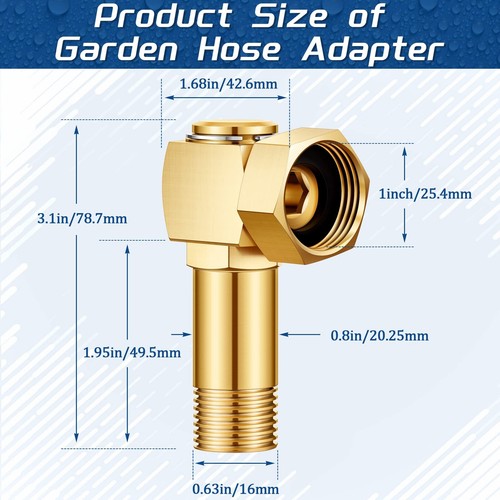 2 Pieces Hose Reel Parts Fittings Garden Hose Reel Parts Adapter Brass ...