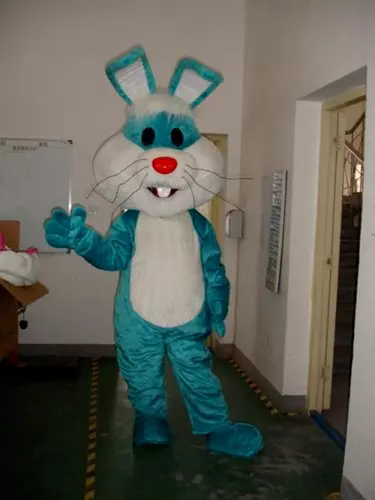 Easter Blue Rabbit Mascot Costume Halloween Cartoon Apparel Cosplay ...