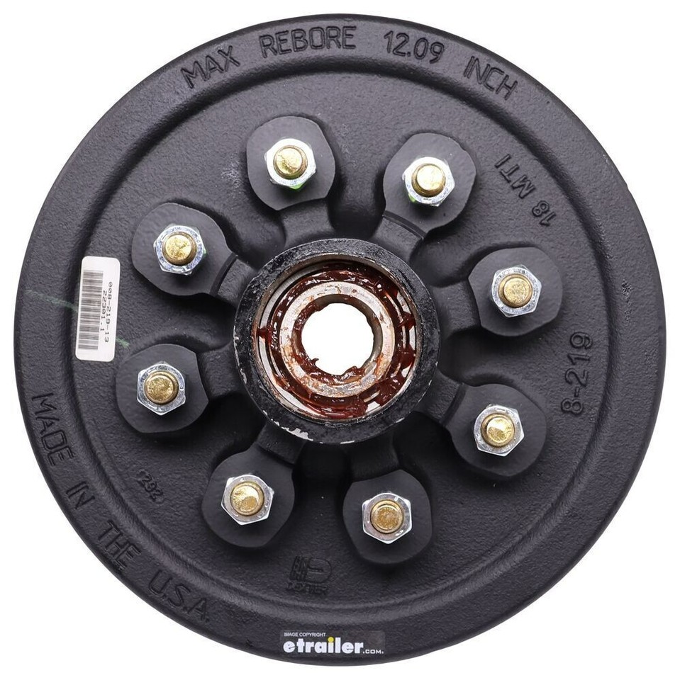 Dexter Hub & Drum Kit for 5.2K-7K Axles 8-6.50 BC 9/16" Studs Pre ...