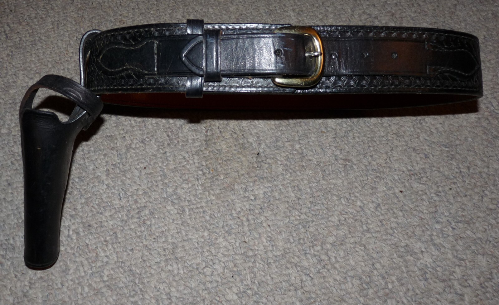 Vintage Black Leather Police S&W B34 W 4" Revolver Holster and River ...
