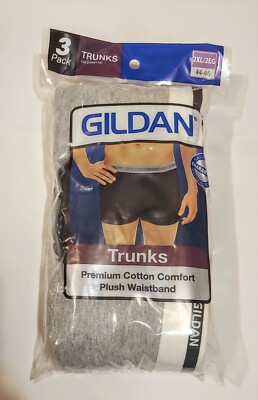 GILDAN MEN'S TRUNKS 3-PACK 2XL (44-46) GRAY/BLACK | eBay
