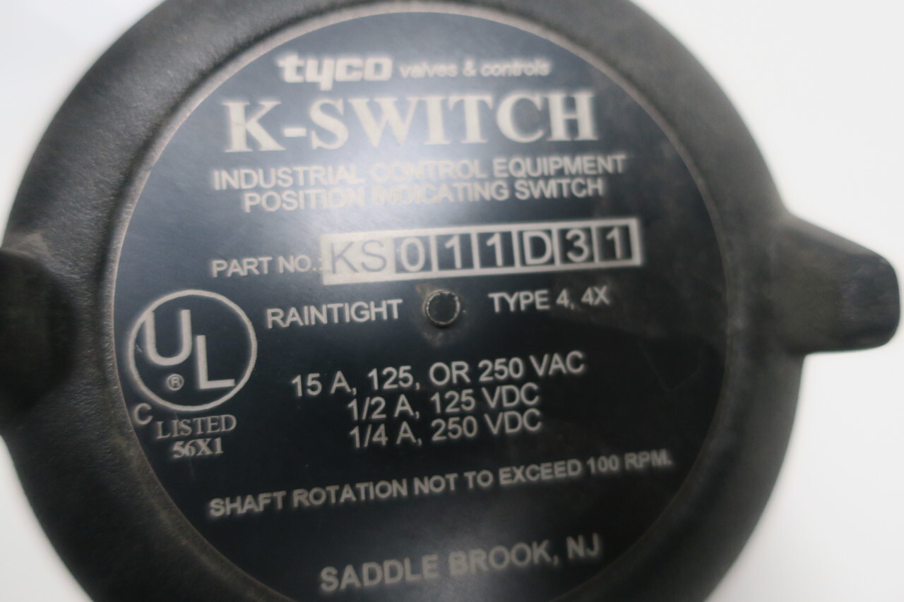 TYCO K-switch KS011D31 Raintight Type 4 .4x Position Indicating for ...
