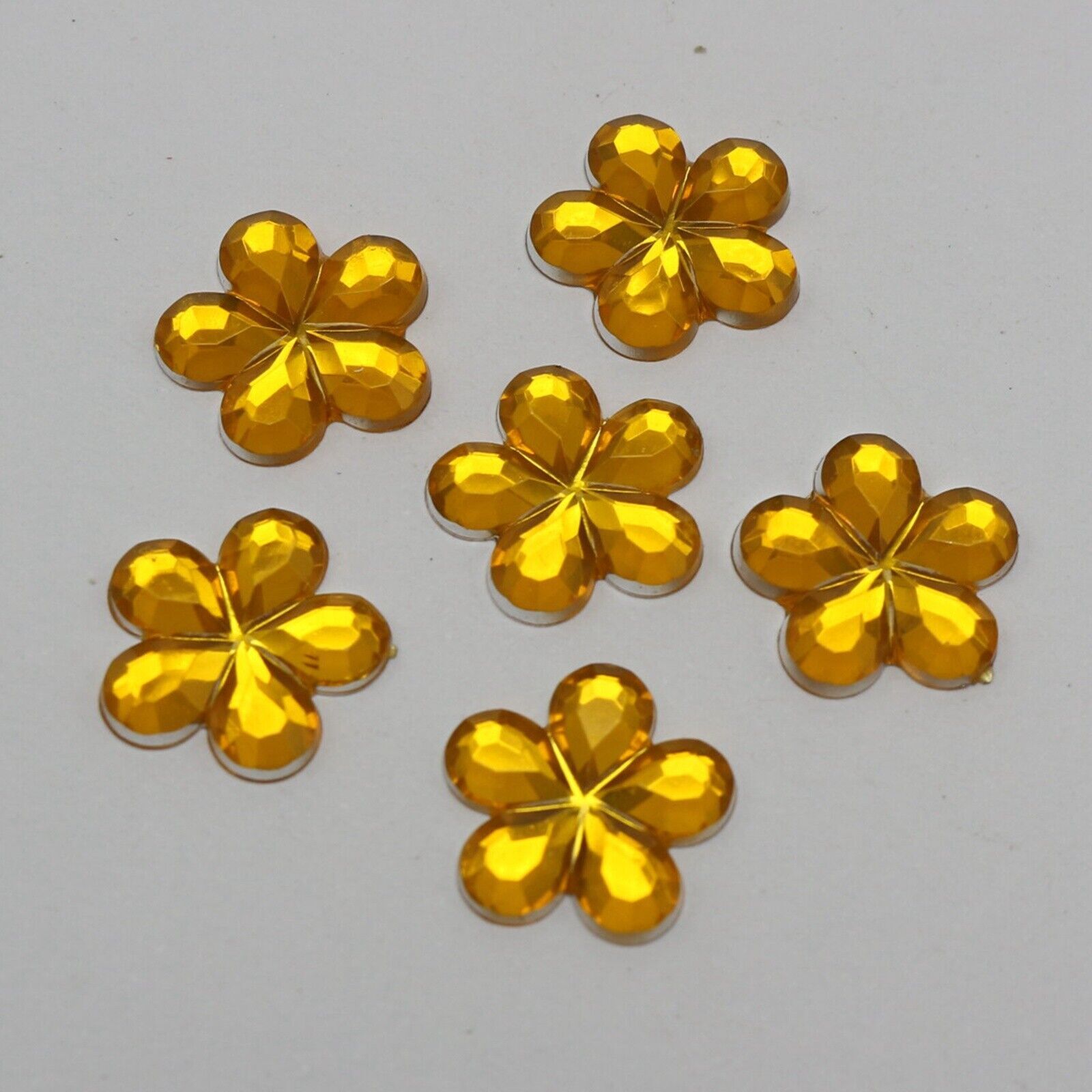 200 Acrylic Flatback Flower Rhinestone Gem 15mm Various Color DIY ...