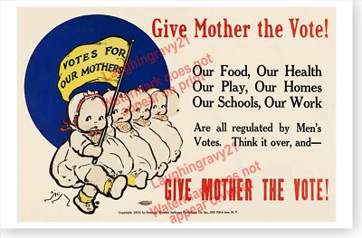 Give Mother The Vote Retro 1915 Womens Woman Suffrage Poster | eBay