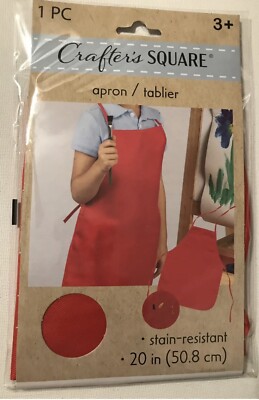 *NEW* Crafters Square Kids3+ Red Stain Resistant Polyester Arts/Crafts ...