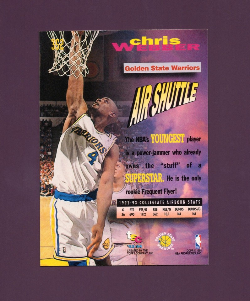 1993-94 Topps Stadium Club Chris Webber #352 Frequent Flyers | eBay