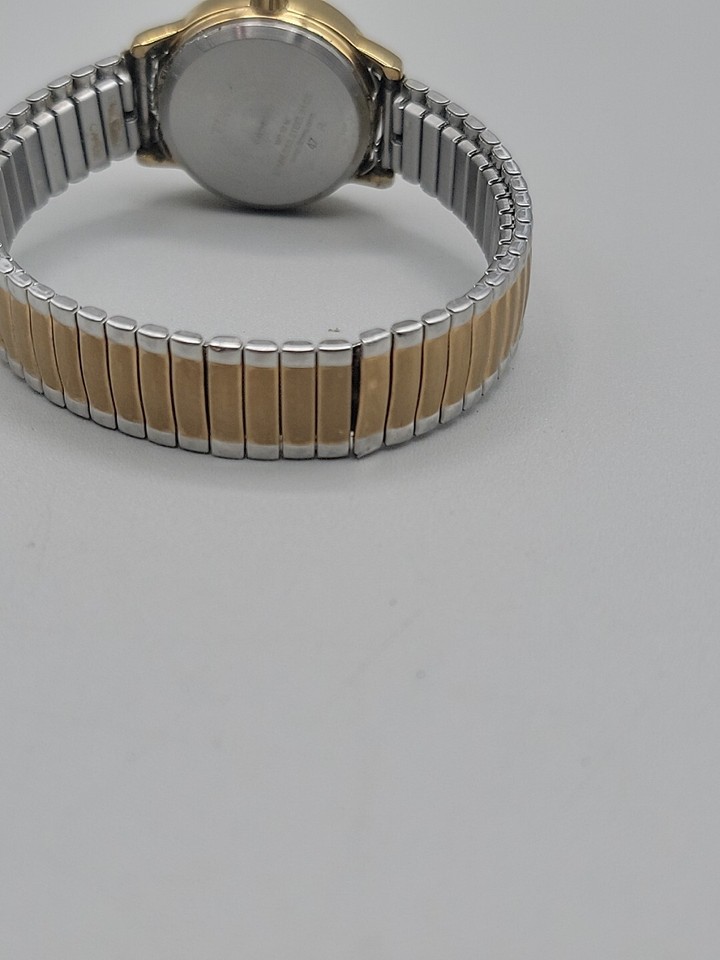 Vintage Timex Indiglo WR30M Unisex Watch 25mm 6.5" Two Tone Elastic ...