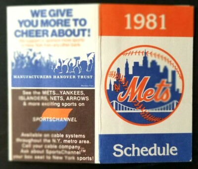 1981 New York Mets MLB Baseball Pocket Schedule Vintage | eBay